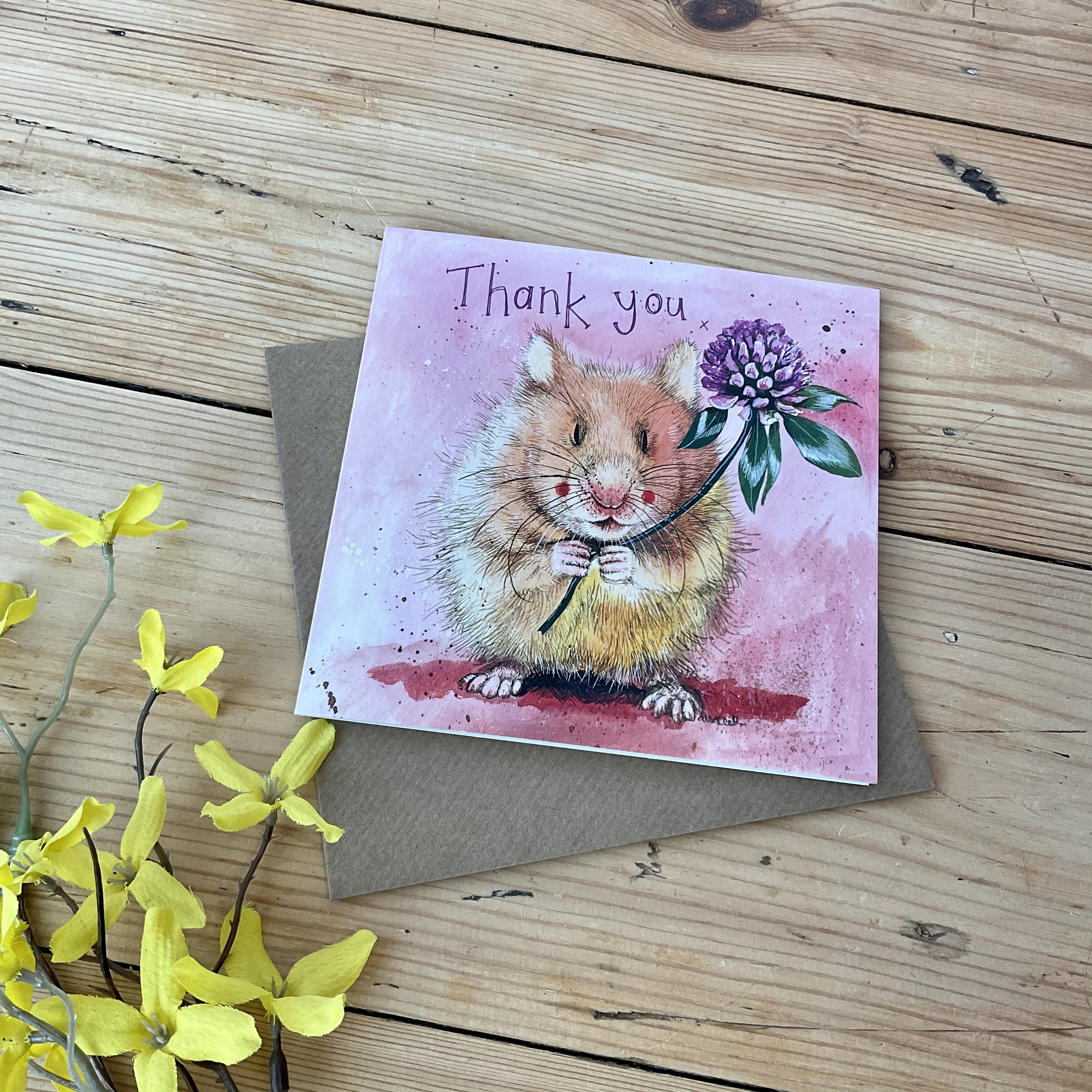 Thank You Herbert Hamster Card Alex Clark | Etsy