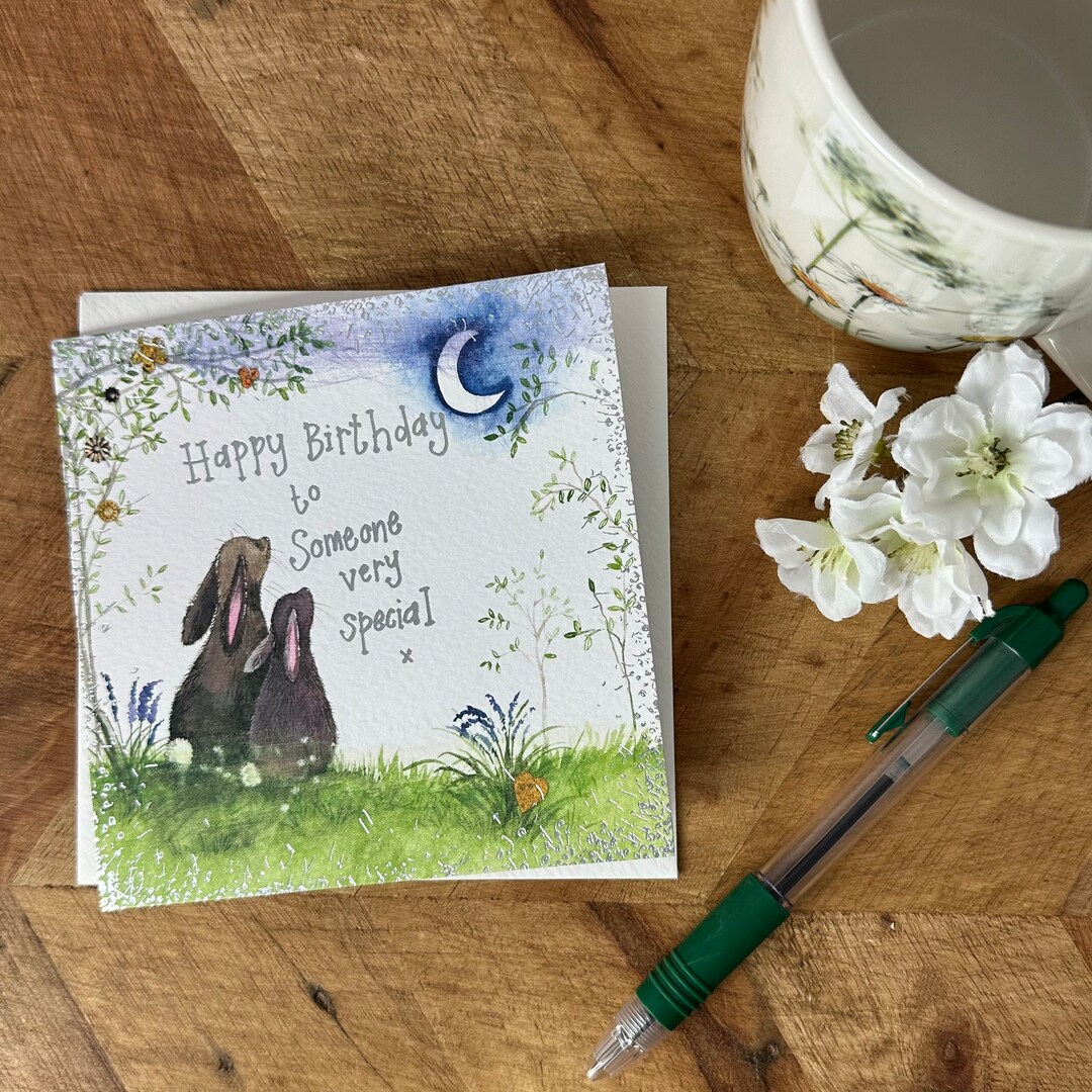 Happy Birthday to Someone Very Special - Rabbits - Little Foil Card - Etsy