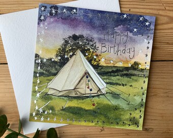 Tent Birthday Card | Etsy