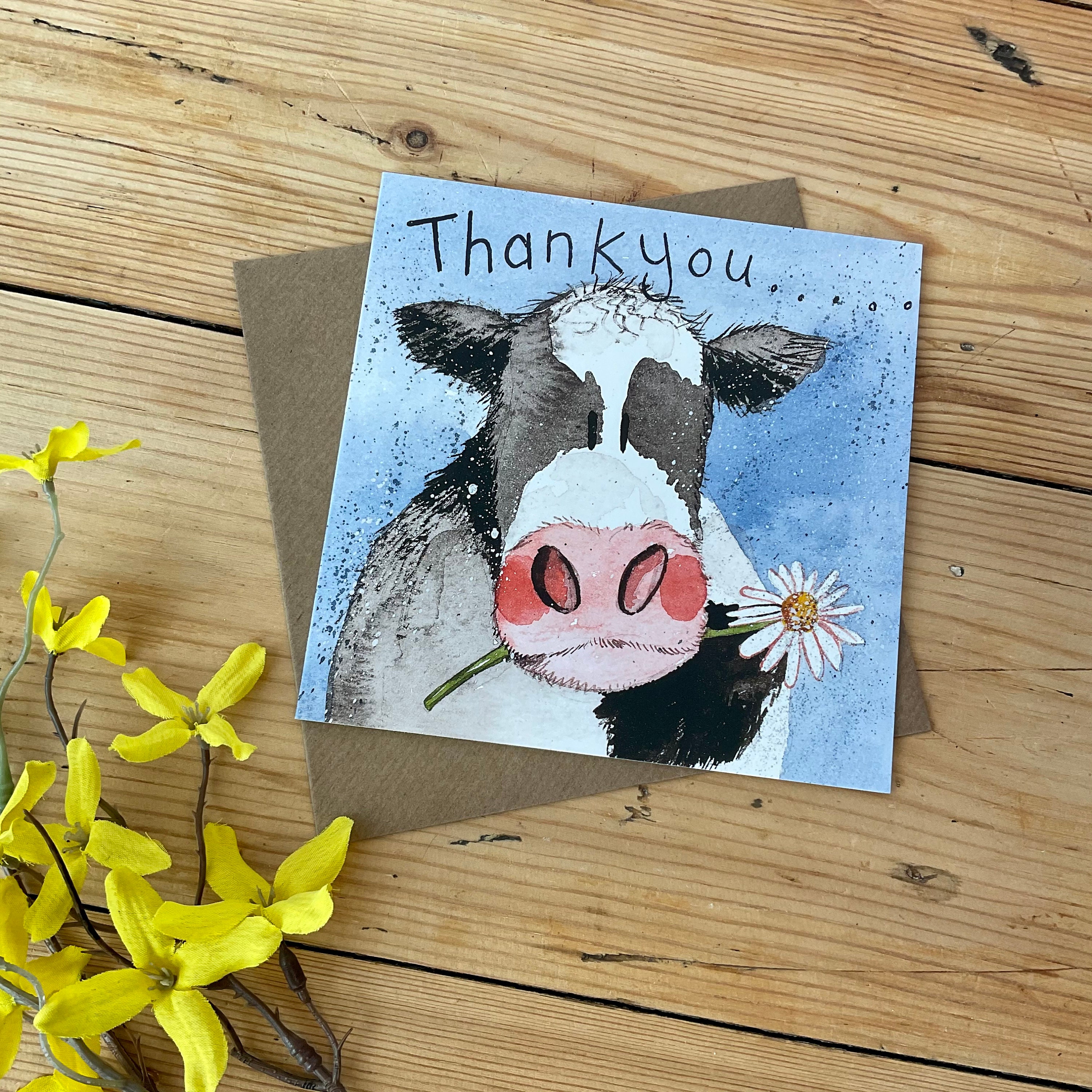 Thank You Dairy Cow Card Alex Clark - Etsy