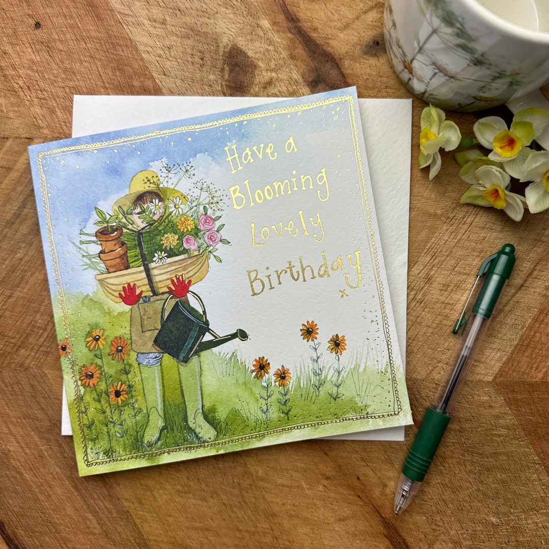 Flower Garden Foil Birthday Card - Etsy