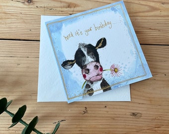 Cow Greeting Card | Etsy