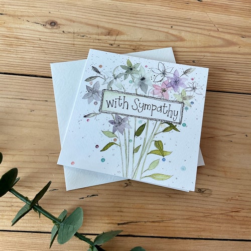 Printable With Heartfelt Sympathy 7x5 Folding Card With White - Etsy