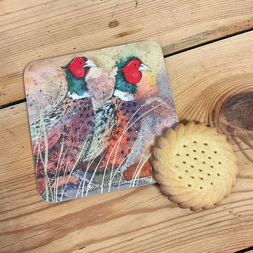 Pheasants Coaster Single or Set - Etsy