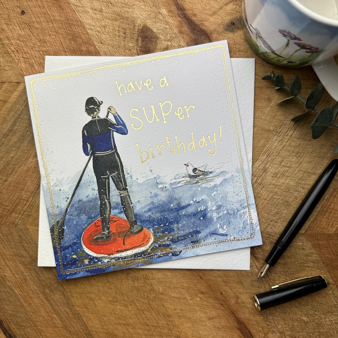 Have a Super Birthday Paddleboarding Foil Birthday Card - Etsy