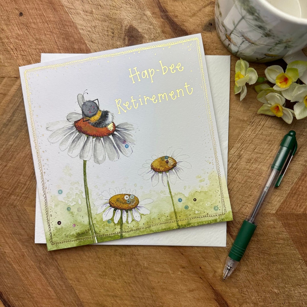 Happy Retirement Bee Card Hap-bee Retirement - Etsy