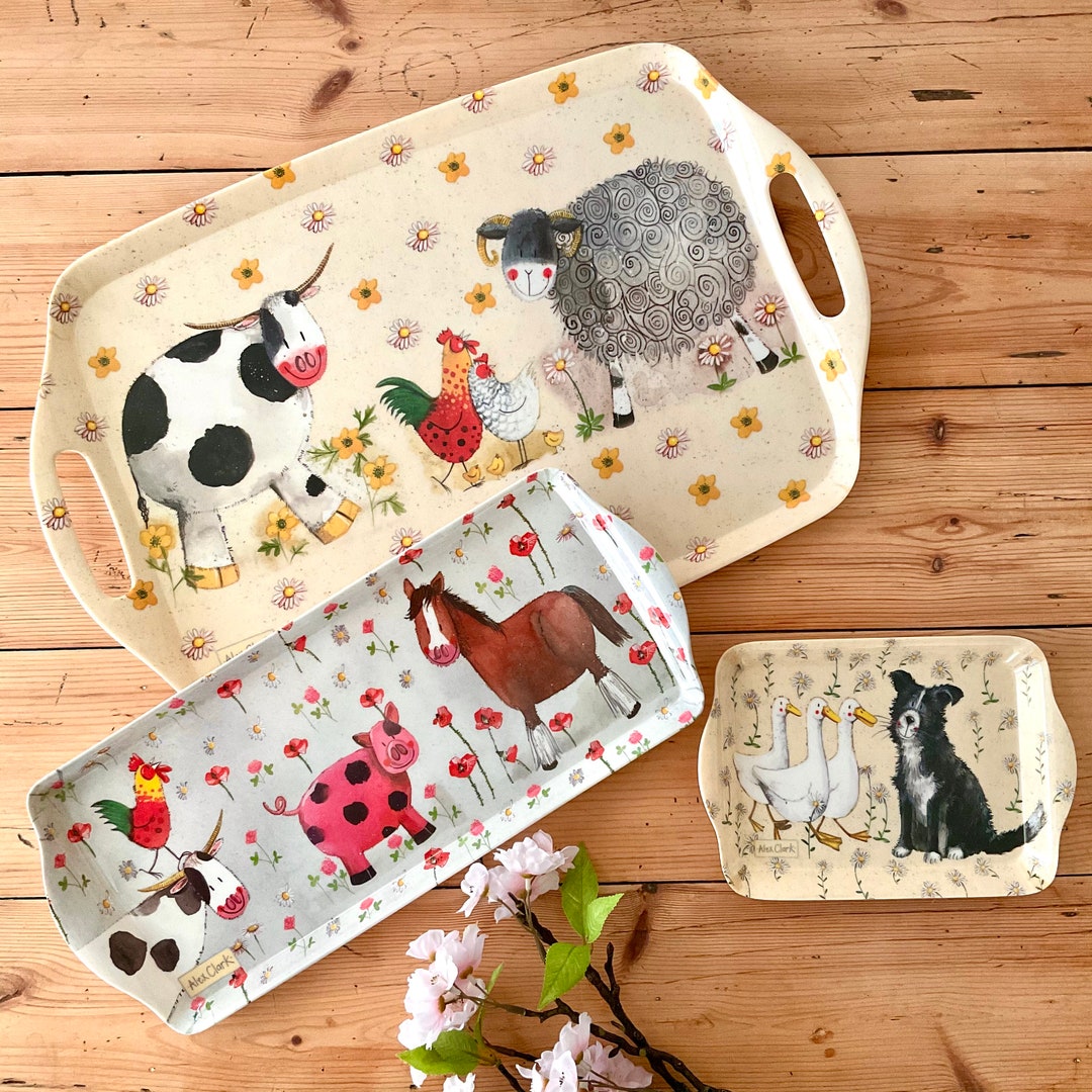 Daisyfield Farm Animals Melamine Tray Set of 3 Alex Clark - Etsy