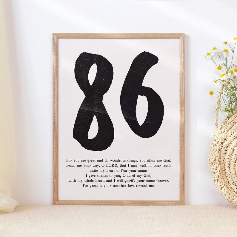 Psalm 86 Art Print: Modern Christian Wall Decor (digital Download) - Etsy