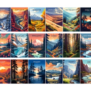 63 National Parks Art Prints: USA Travel Posters (digital Download) - Etsy