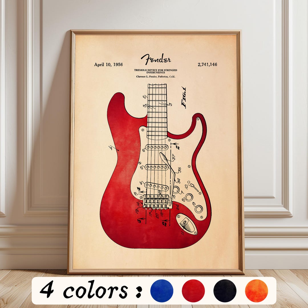 Electric Guitar Blueprint | Fender Stratocaster | Music Instrument ...