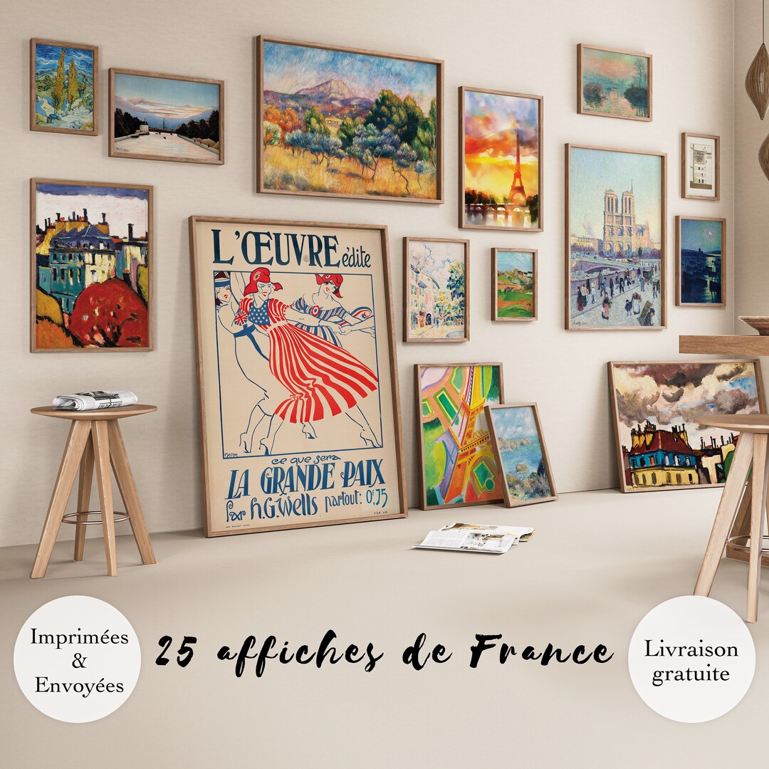 25 affiches de France Gesendet und verpackt Papier d'Impression Mat 250 ...
