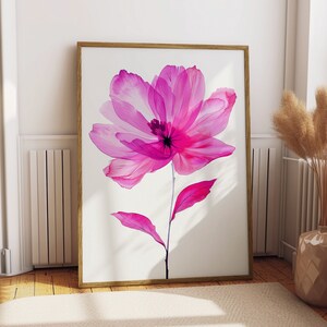 Colorful Flower Art, Set of 5, Watercolor Flowers, Bright Floral Prints ...