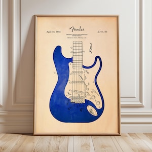 Electric Guitar Blueprint Fender Stratocaster Gibson Les Paul Music ...
