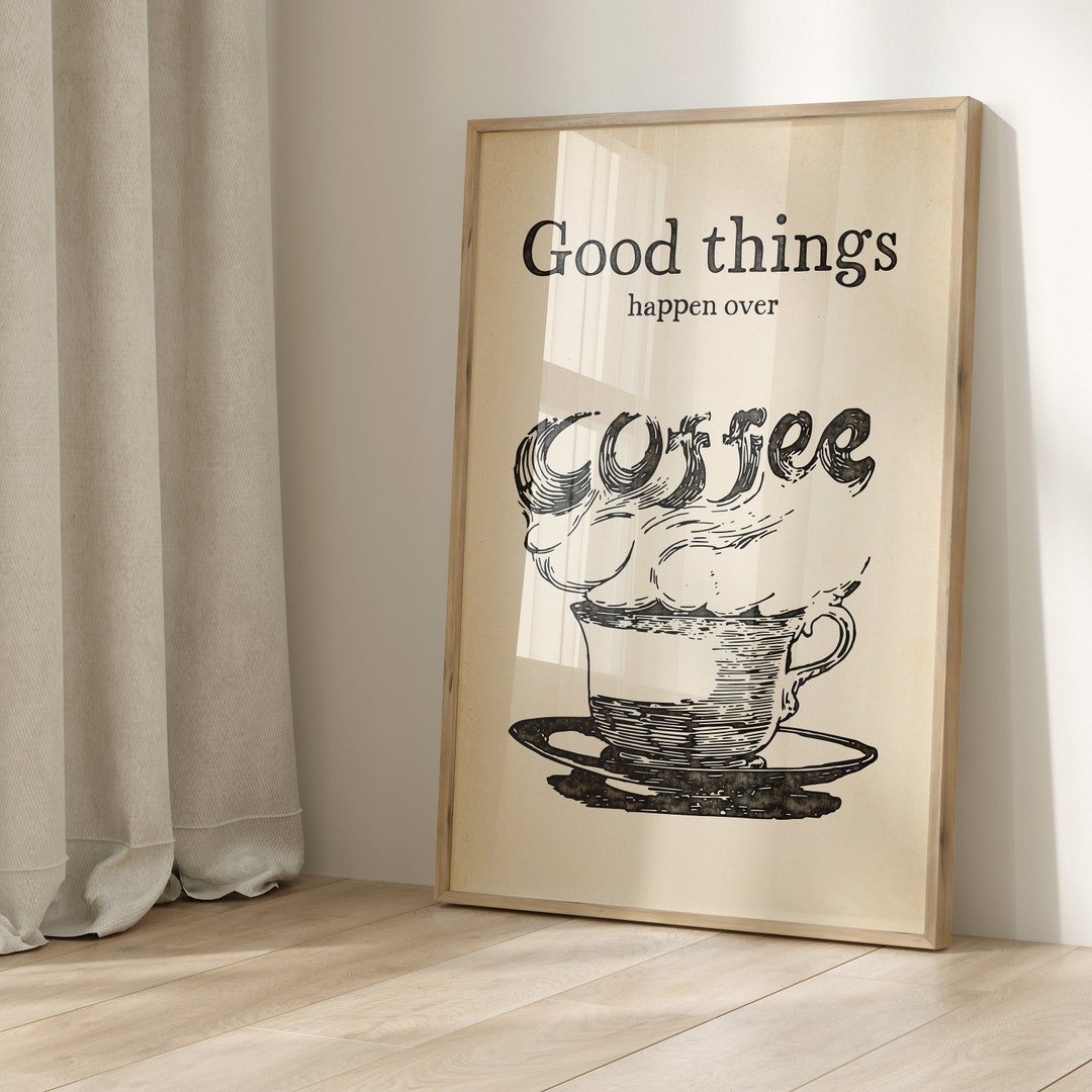 Kaffee Poster, Retro Getränk Poster, moderne Küche Dekor, Retro Poster ...