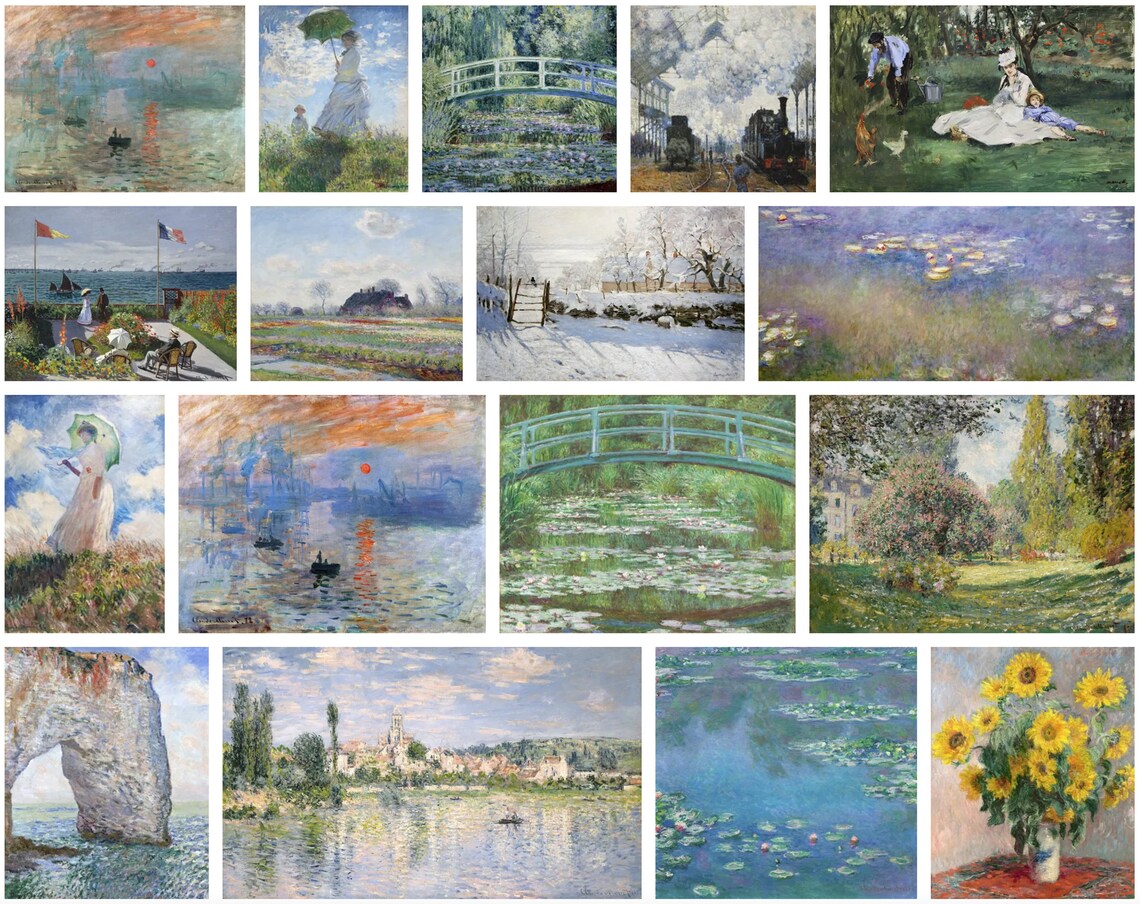 Claude Monet Vintage Painting Set: 54 Digital Art Prints (digital ...