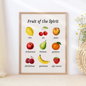Fruit of the Spirit Wall Art, Christian Scripture, Digital Download ...