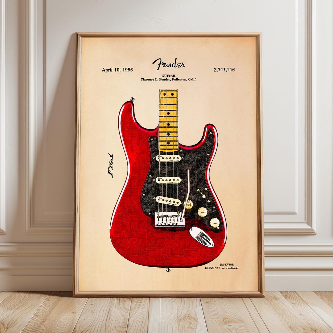 Electric Guitar Blueprint | Fender Stratocaster | Music Instrument ...