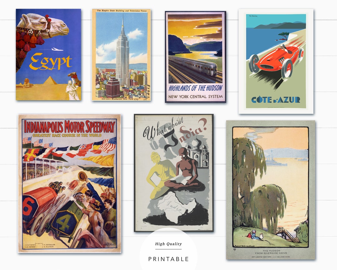 Vintage Travel Posters: Retro Wall Art Collection (digital Download) - Etsy