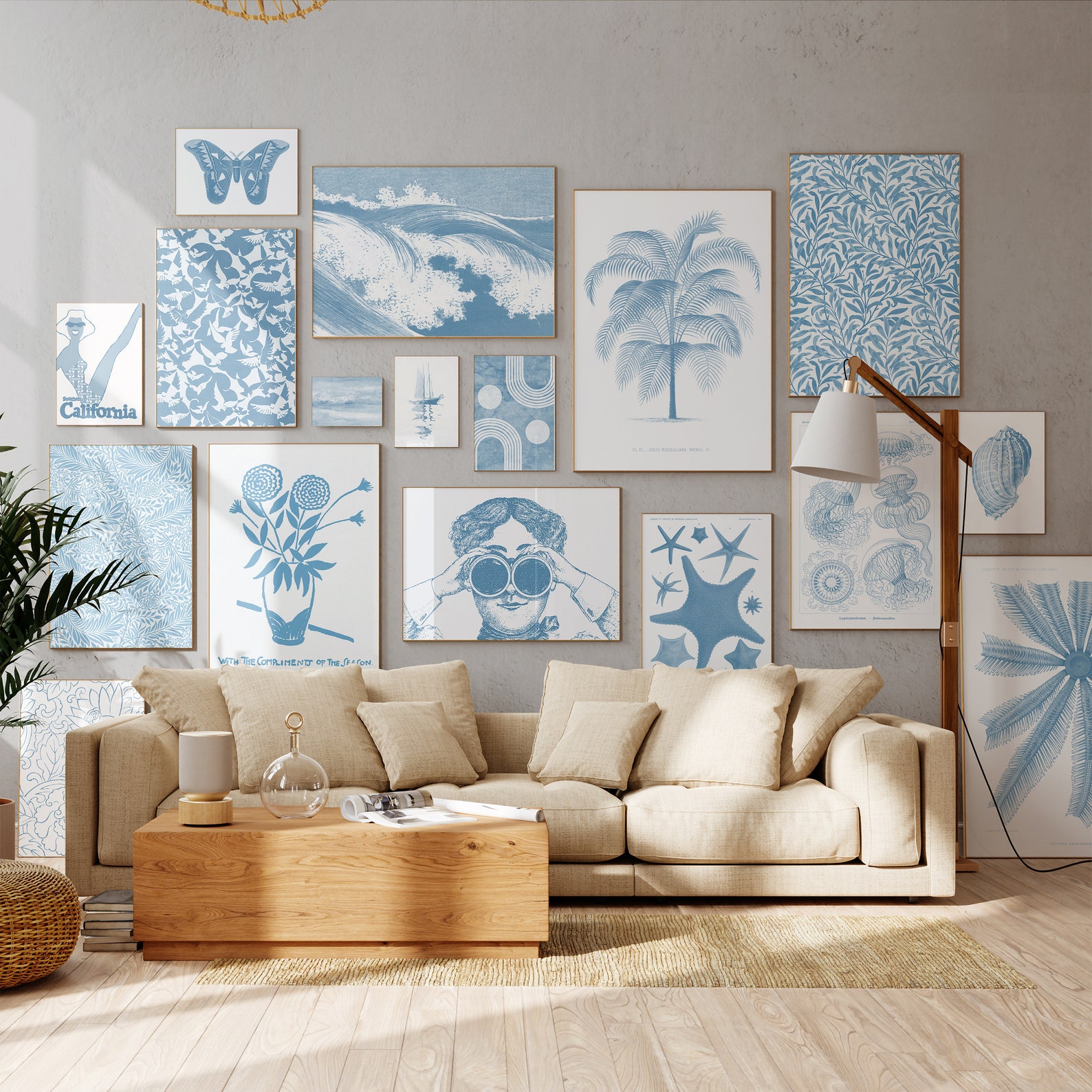 Coastal Gallery Wall Art Set: 30 Boho Beach Prints (digital Download ...