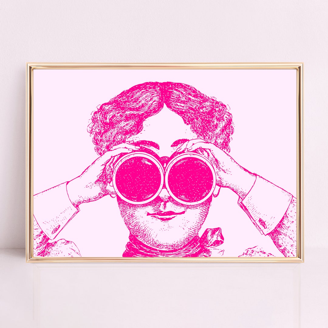 Pink Girl Print, Trendy Retro Wall Art, Trendy Wall Art, Hot Pink Wall ...