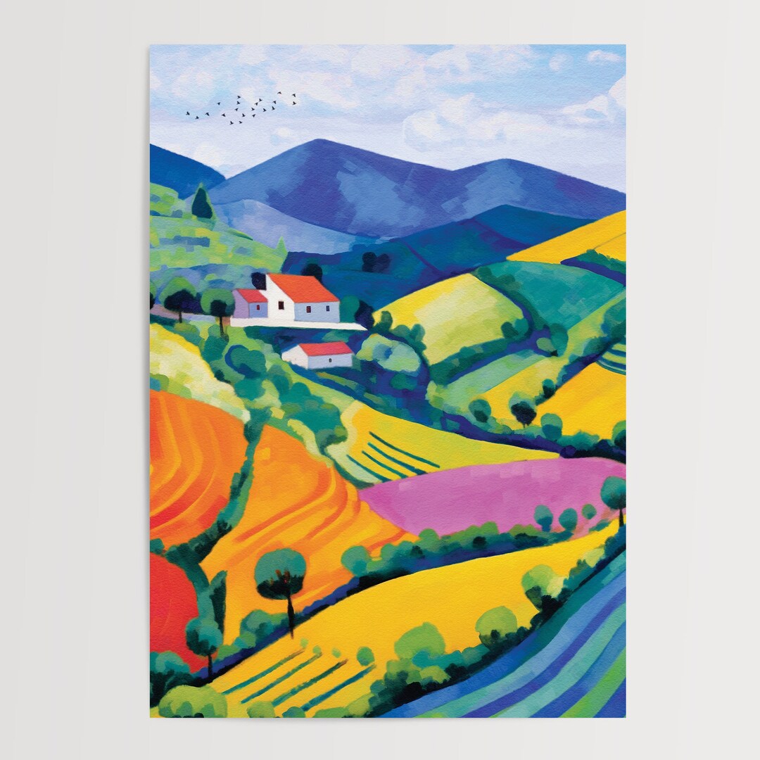 Douro Valley Watercolor Painting, Portugal Art Travel Print Poster ...