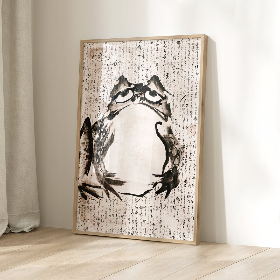 Japanischer Matsumoto Hoji Frog Print, Vintage Frosch Holzschnitt ...