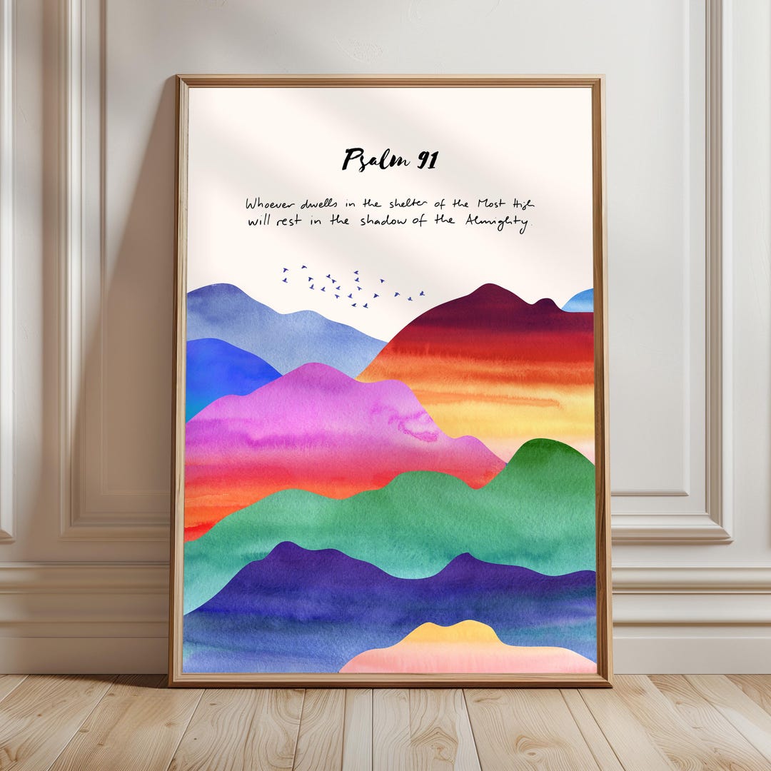 Psalm 91 Wall Art: Modern Christian Design (digital Download) - Etsy
