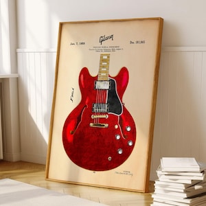 Electric Guitar Blueprint | Gibson ES-335 | Music Instrument Patent ...