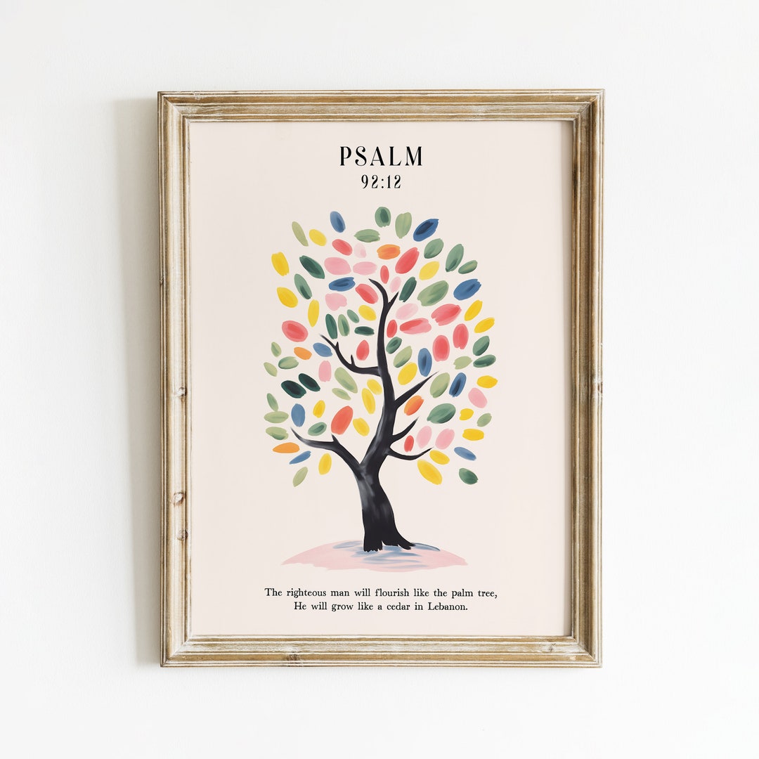 Psalm 92 12, Digital Print, Jesus Art, Bible Wall Art, Christian Faith ...
