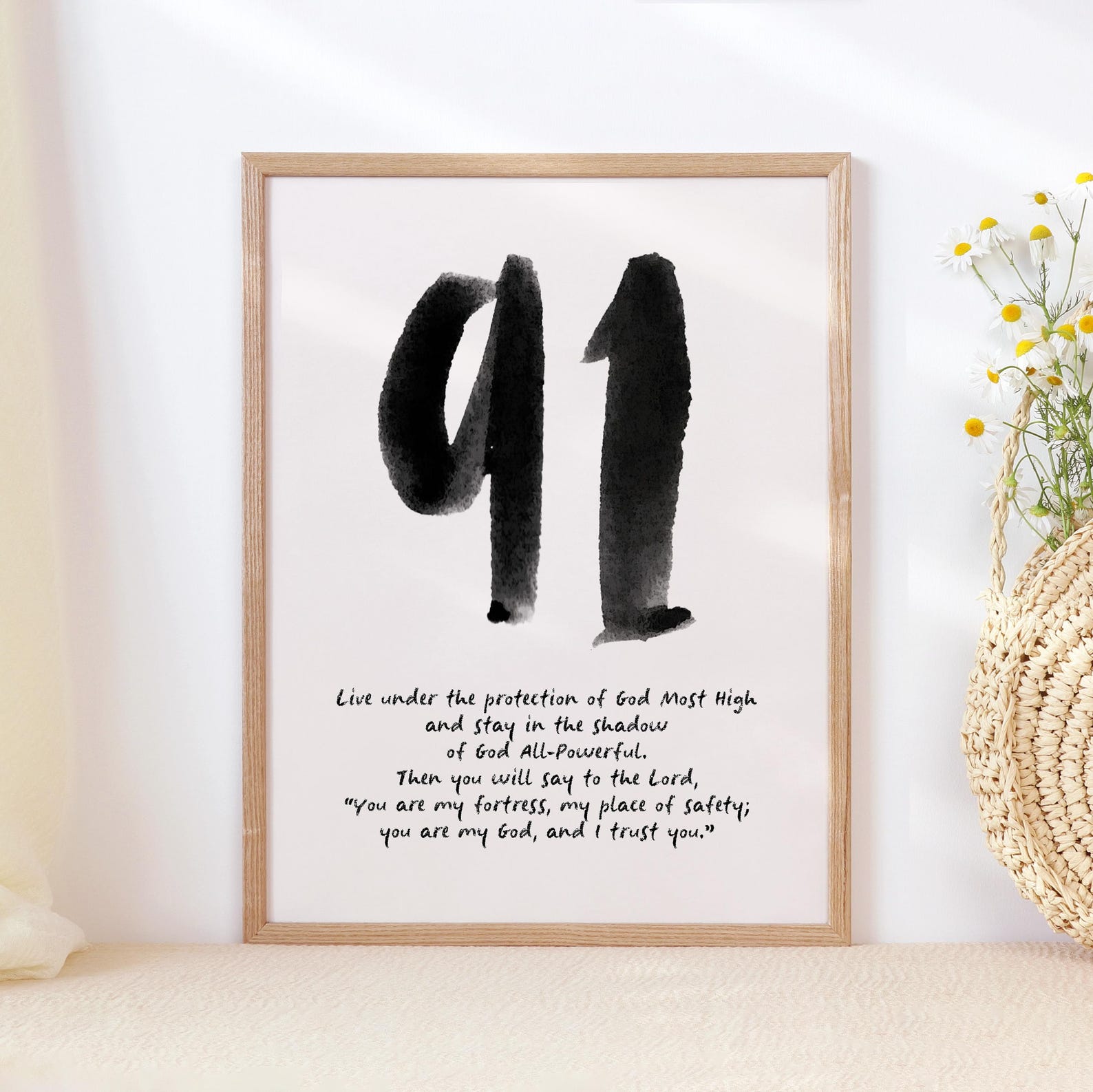 Psalm 91 psalm 91 Wall Art Biblical Art, Modern Catholic Art Christian ...