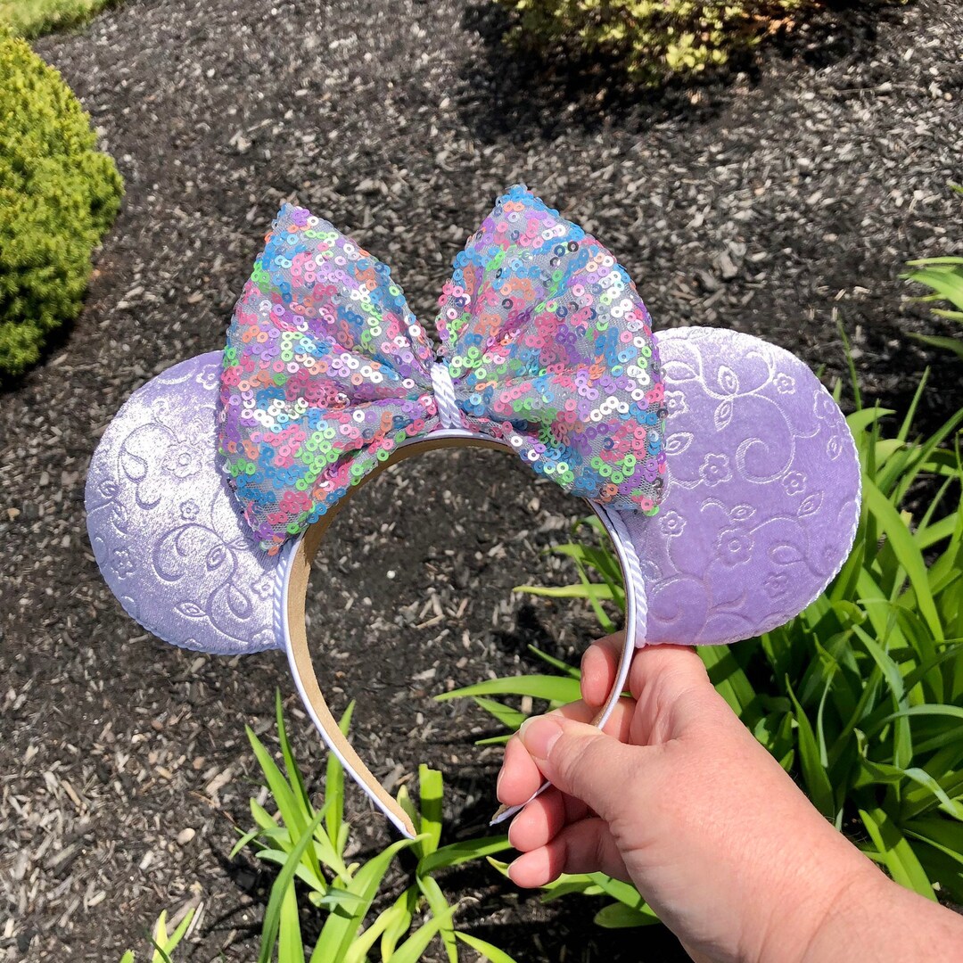 Pastel Sequins Purple Ear Headband Summer Ear Spring Flower and Garden ...