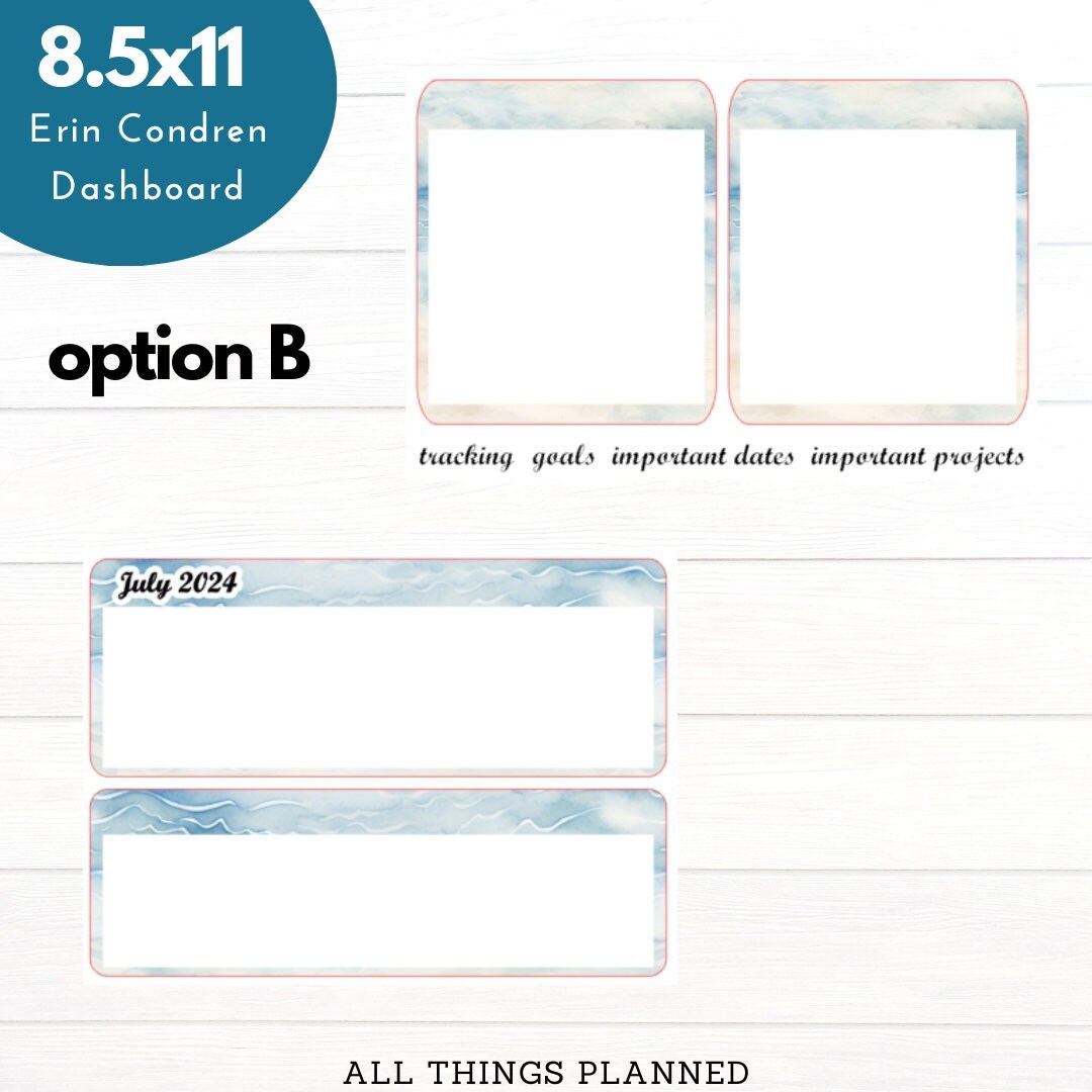 8.5x11 July ocean NEW EC Dashboard Stickers Planner Stickers - Etsy