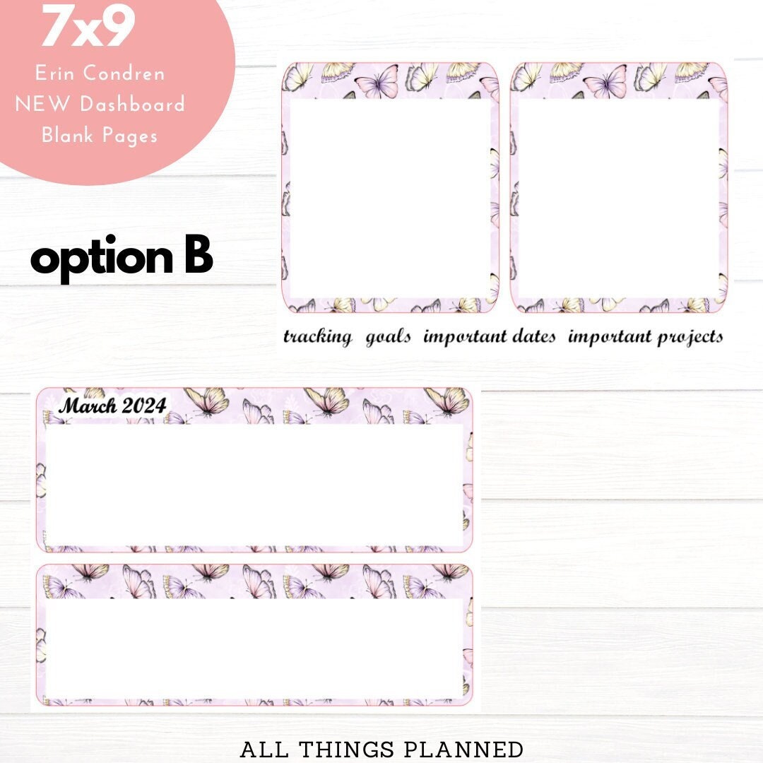 7x9 March butterflies NEW EC Dashboard Stickers Planner Stickers - Etsy