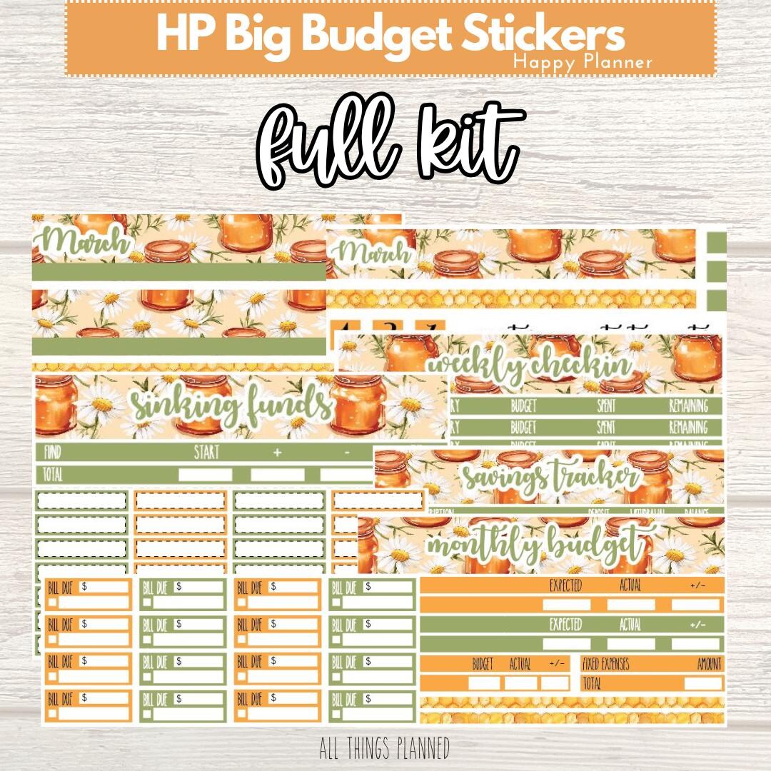 Big March (honey Jar) HP FULL Kit Budget Stickers BUNDLE | Happy ...