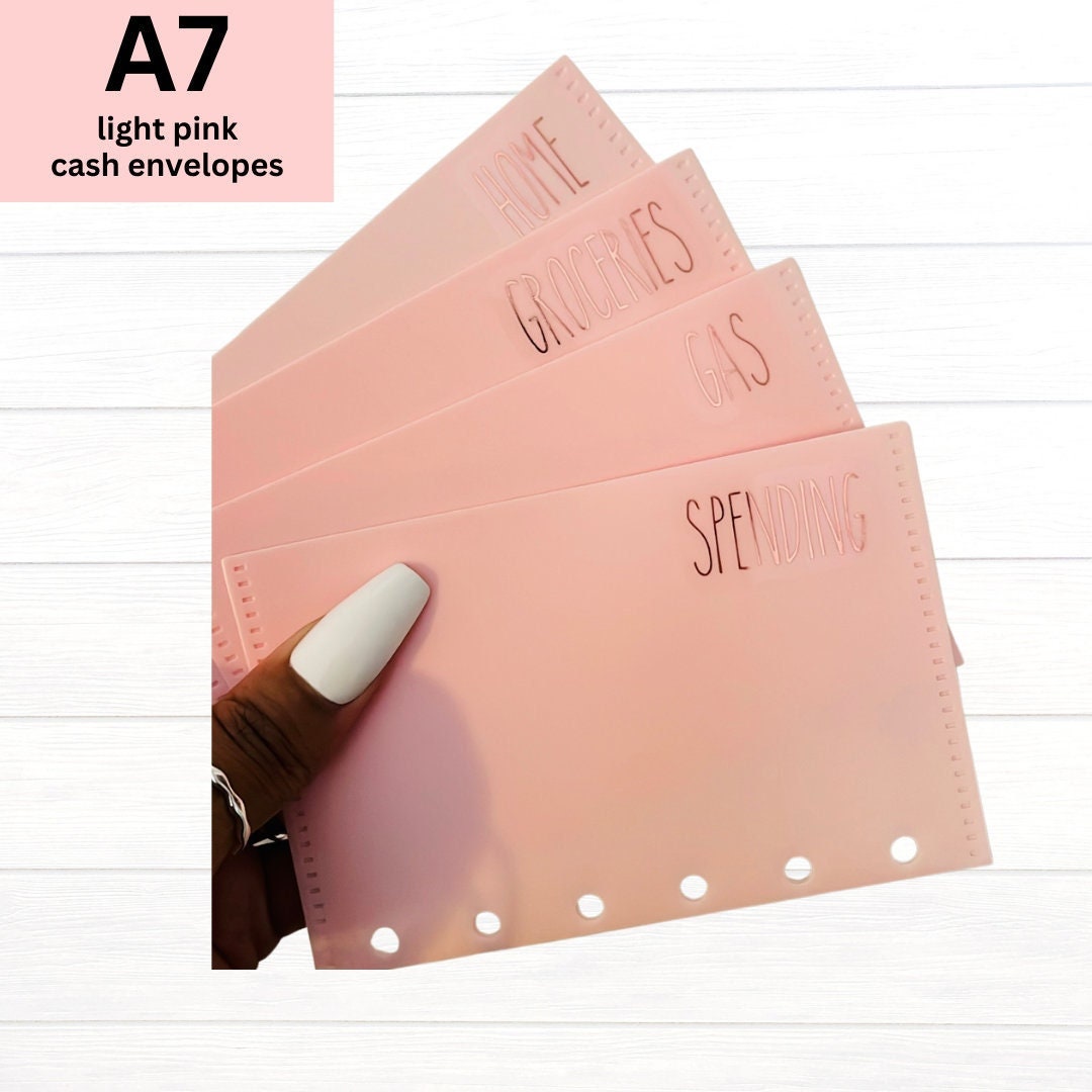 A7 BLANK Light Pink Frosted Cash Envelopes | Allthingsplannedshop - Etsy