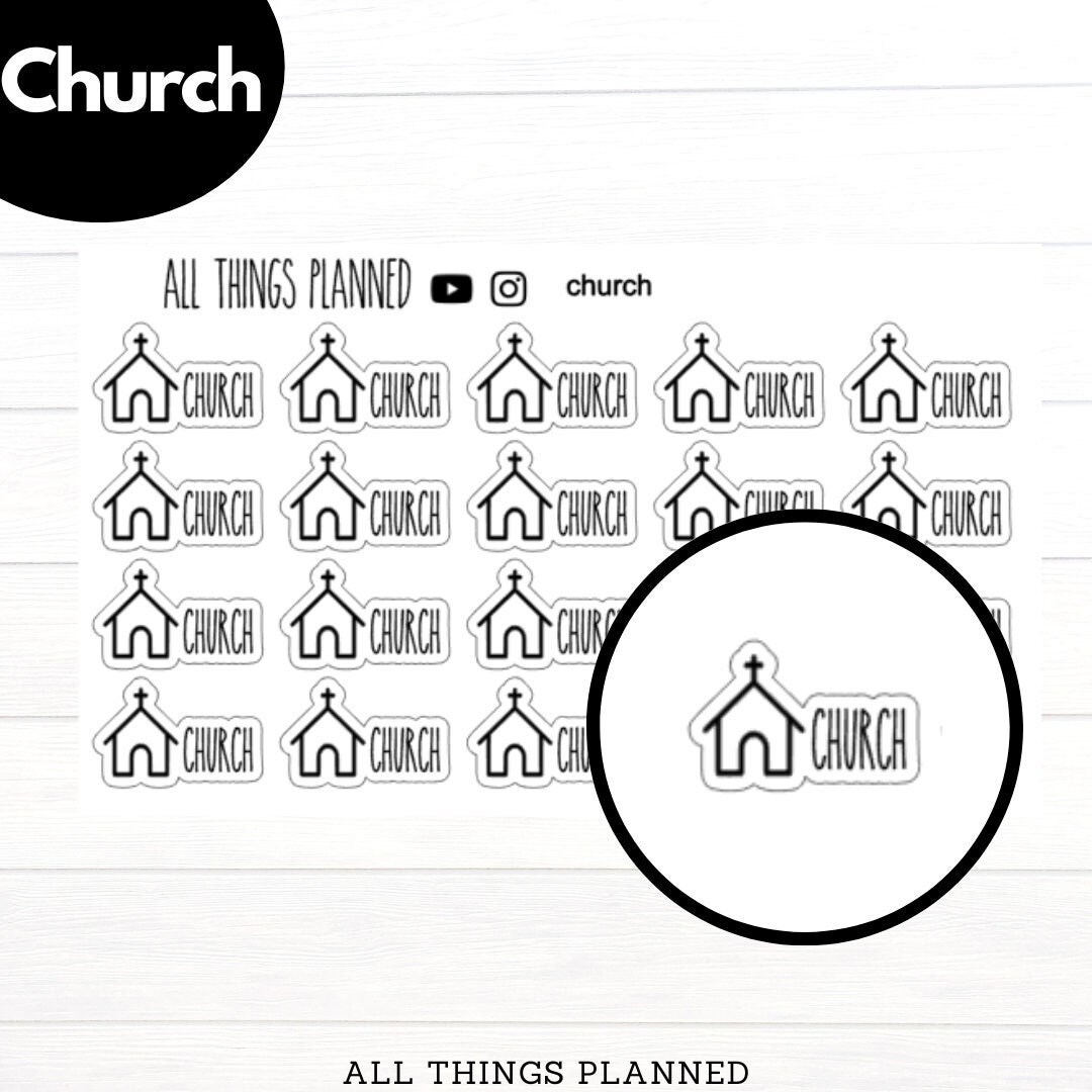 Church Stickers | Planner Stickers | Sticker Sheet - Etsy