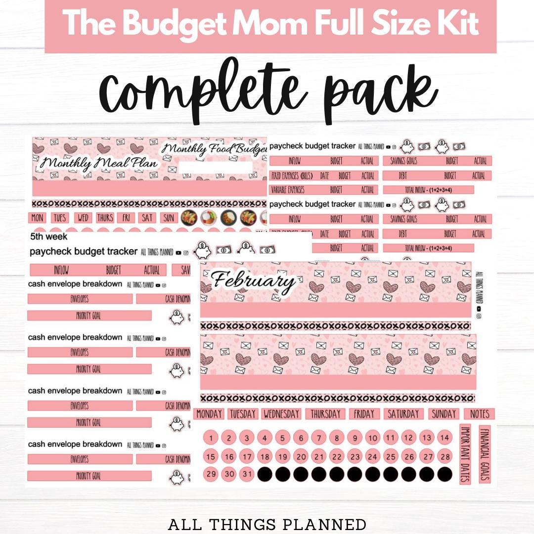 TBM Full BBP Feb. valentines Complete Budget Pack the Budget Mom - Etsy