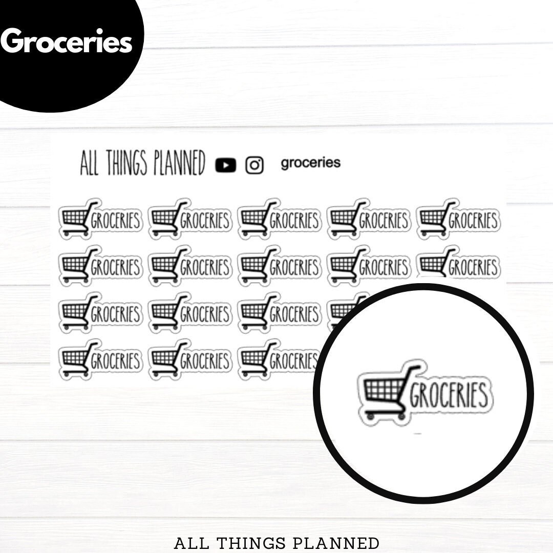 Groceries Stickers | Planner Stickers | Sticker Sheet - Etsy