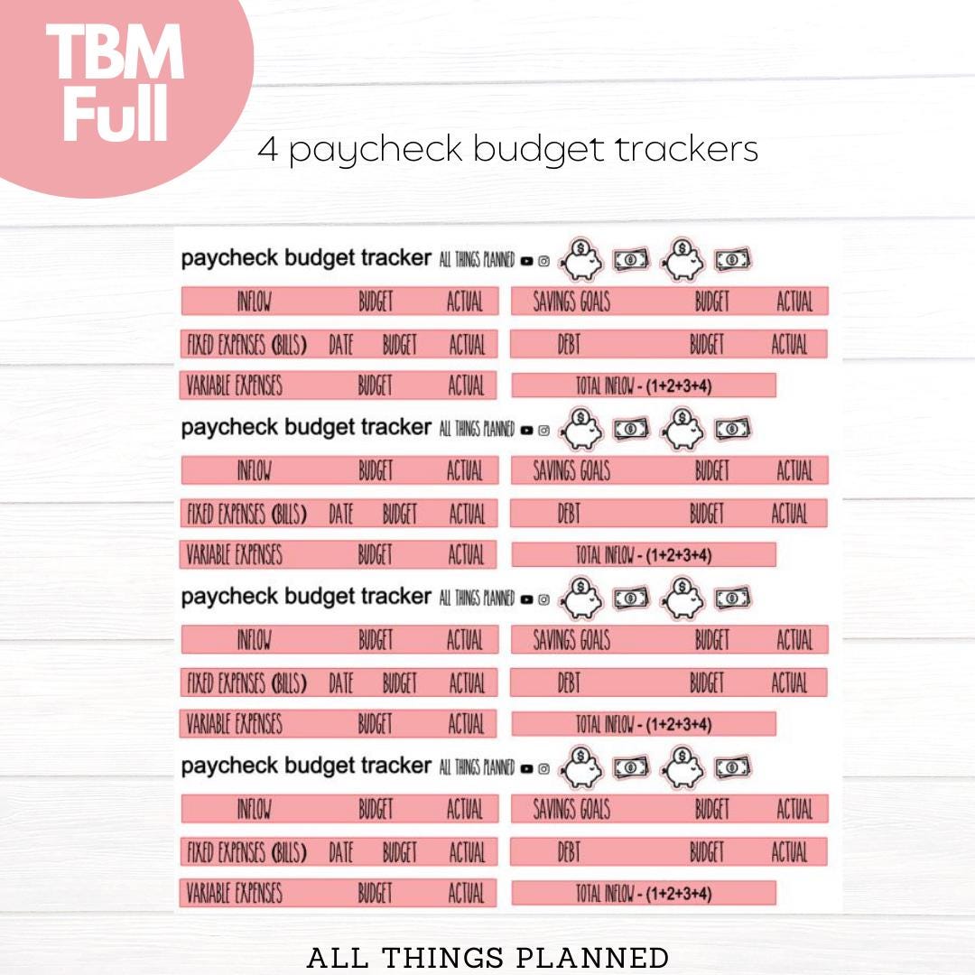 TBM Full BBP Feb. valentines Paycheck Budget Stickers the Budget Mom - Etsy