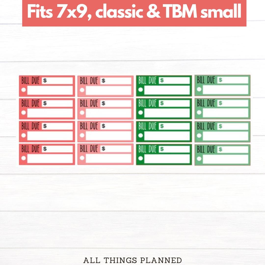 7x9 | Classic | TBM Small BBP | May (watermelon) Bill Due Stickers ...