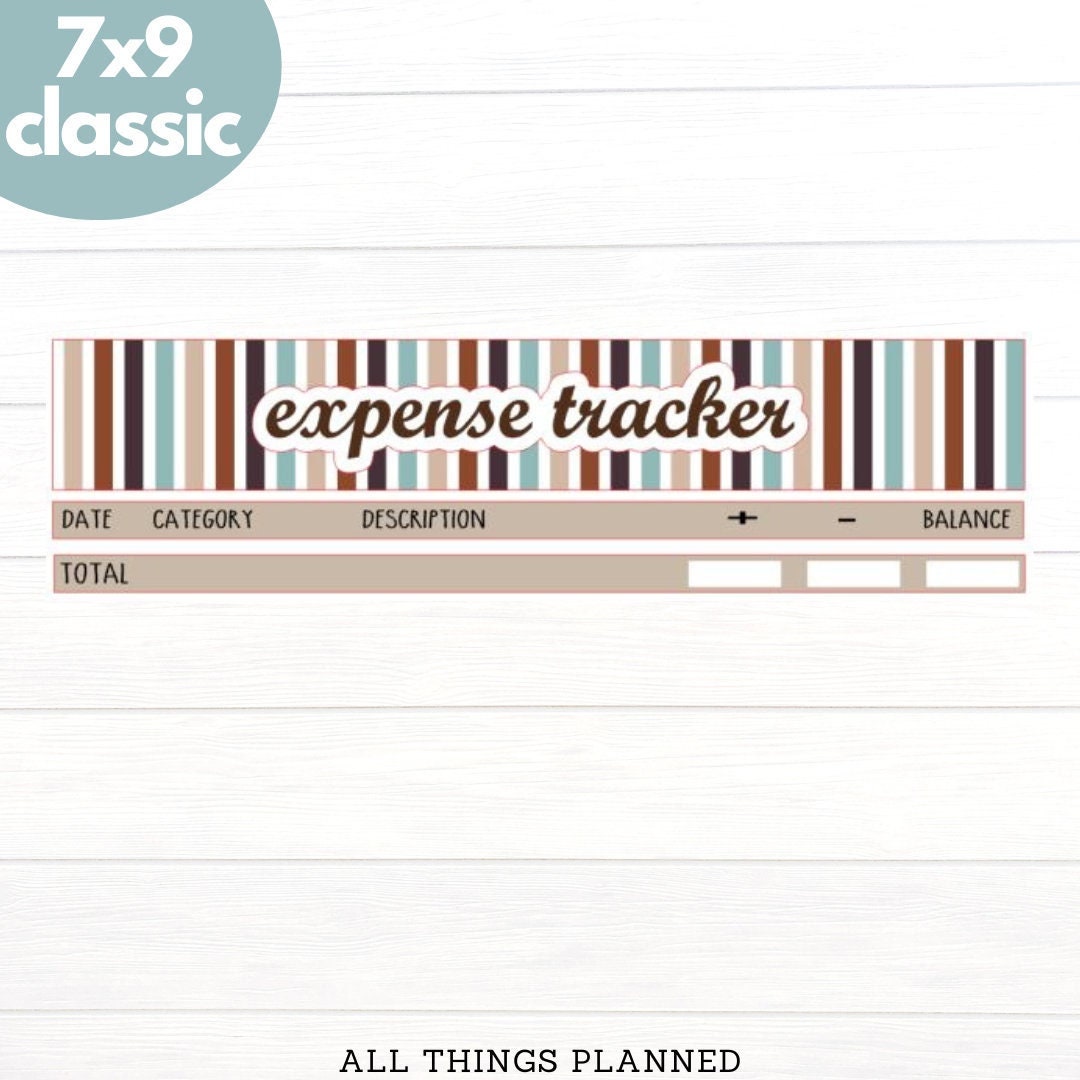 7x9 Classic Nov. stripes Expense Tracker Sticker Budget Planner Sticker ...