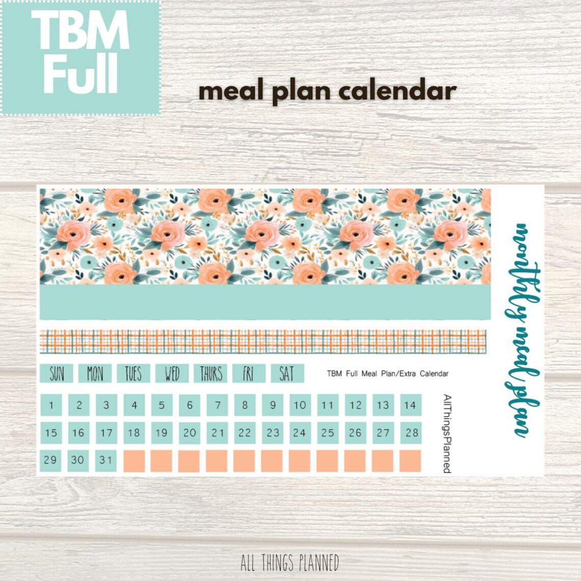 TBM Full BBP | Aug. (summer Bloom) Meal Plan Sticker | the Budget Mom ...