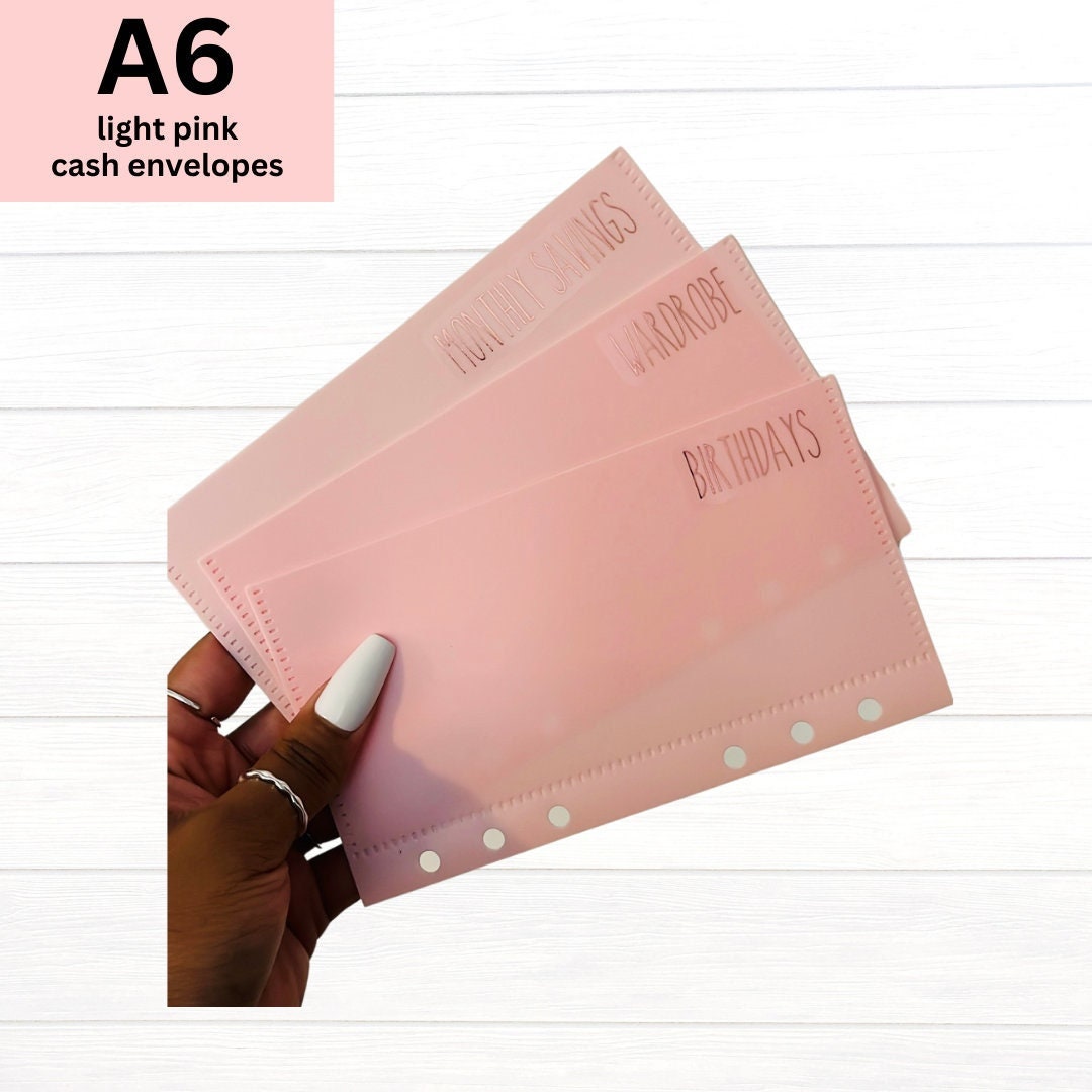 A6 BLANK Pink Frosted Cash Envelopes | Allthingsplannedshop - Etsy