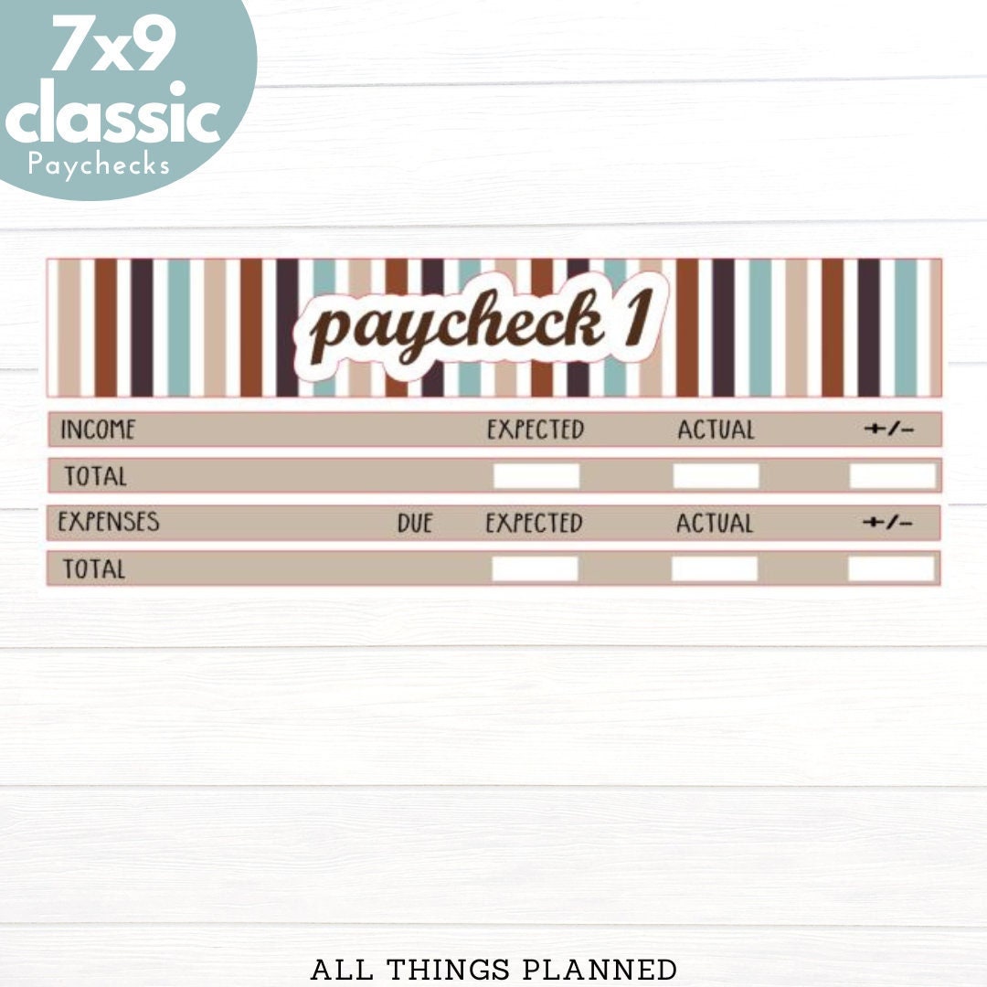 7x9 Classic Nov. stripes Paycheck Budget Planner Stickers - Etsy