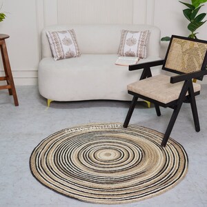 Hand Braided Natural Round Jute Rug Custom Size Jute Round Rug ...