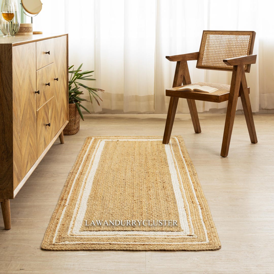 Handmade Braided Jute Runner Rug, Boho Turkish Style, Custom Size - Etsy