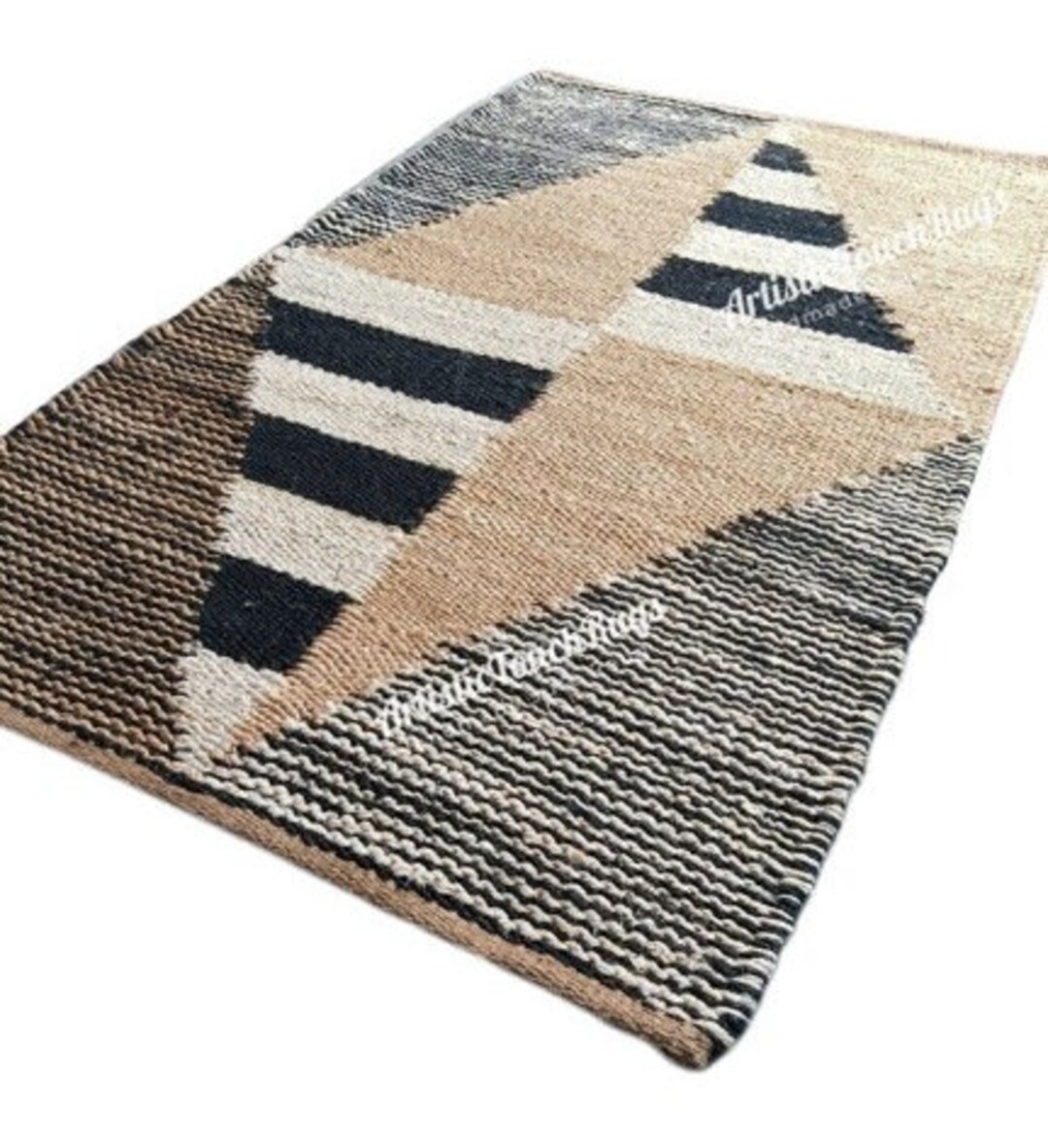 6x9, 8x10 Natural Jute Braided Rug Area Rug, Large Bohemian Rug, Eco ...
