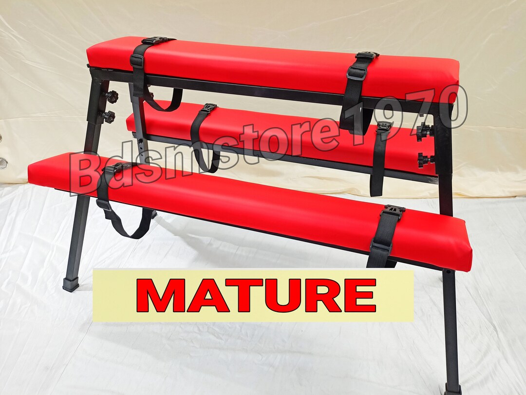MATURE / Portable Bench With Adjustable Height Red Color - Etsy