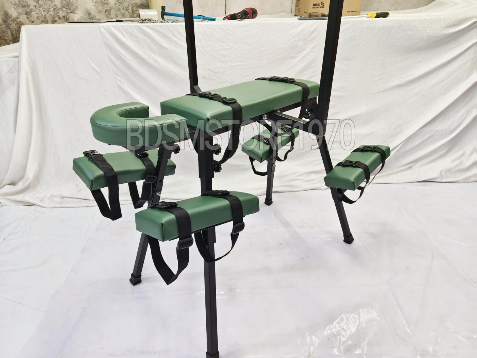 MATURE / Portable Bench Green Color Spanking Dungeon Playroom Furniture ...