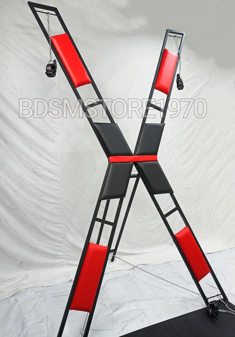 MATURE / Portable Cross Restraint Playroom Dungeon Furniture Red and ...